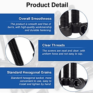 MroMax 50Pcs M3 x 20mm Socket Head Cap Screw Bolts, Grade 12.9 Alloy Steel, Black Oxide Finish, Metric Allen Hex Drive, Fully Threaded, for Use in Various DIY Projects