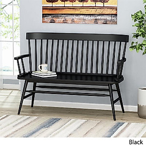 Great Deal Furniture Eartha Farmhouse Bench, Black