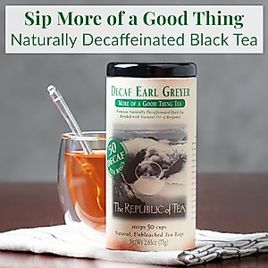 The Republic of Tea — Decaf Earl Greyer Black Tea Tin, 50 Tea Bags, Environmentally- Friendly Decaffeinated Tea