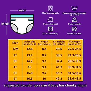 MooMoo Baby 8 Packs Potty Training Pants Cotton Absorbent Training Underwear for Toddler Baby Gir 6T