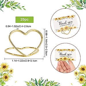 CRASPIRE Place Card Holders 20pcs Gold Heart Shape Table Card Holders Wedding Table Number Holders Photo Holder Pictures Stand Clips for Place Cards Weddings Anniversary Party Valentine's Day Gift