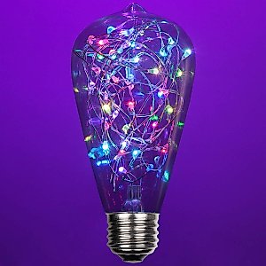 LEDimagine Fairy String Light Bulb Fairy Lights, LED Globe Fairy Light Pendant Bulb, Globe Fairy LED Light (RGB Multicolor Color Changing, ST64 Bulb, E26 Base)