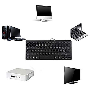 ciciglow Mini Wired Keyboard, 78 Keys Keypad, Portable Ultra Thin Mechanical Gaming Keyboard, Mini USB Wired Office Keyboard for Computer Laptop