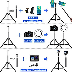 Selfie Stick Tripod, 62 inch Extendable Detachable Selfie Stick Tripod Stand with Remote for iPhone 14 13 12 Pro MAX Samsung Galaxy S23 S22 S21 Ultra
