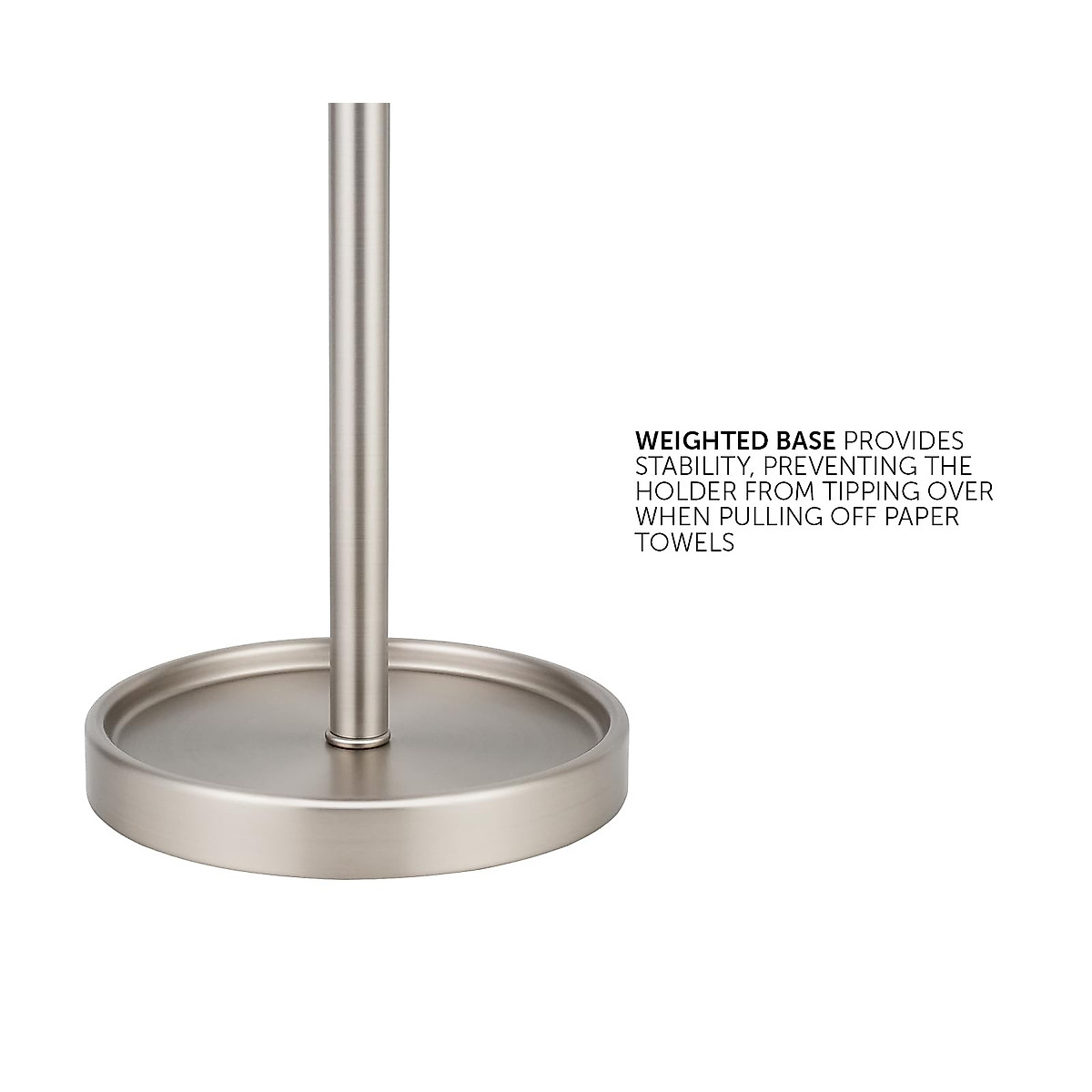 Ivilon Countertop Paper Towel Holder - Modern Sleek Ball Minimalist Design - Color Brushed Nickel