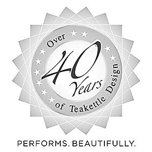 Chantal SVEN Enamel on Steel Whistling Teakettle with Natural Wood handle, 1.4 quarts, Almond