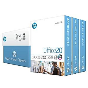 HP Printer Paper | 8.5 x 11 Paper | Office 20 lb | 3 Ream Case - 1500 Sheets | 92 Bright | Made in USA - FSC Certified | 112090C