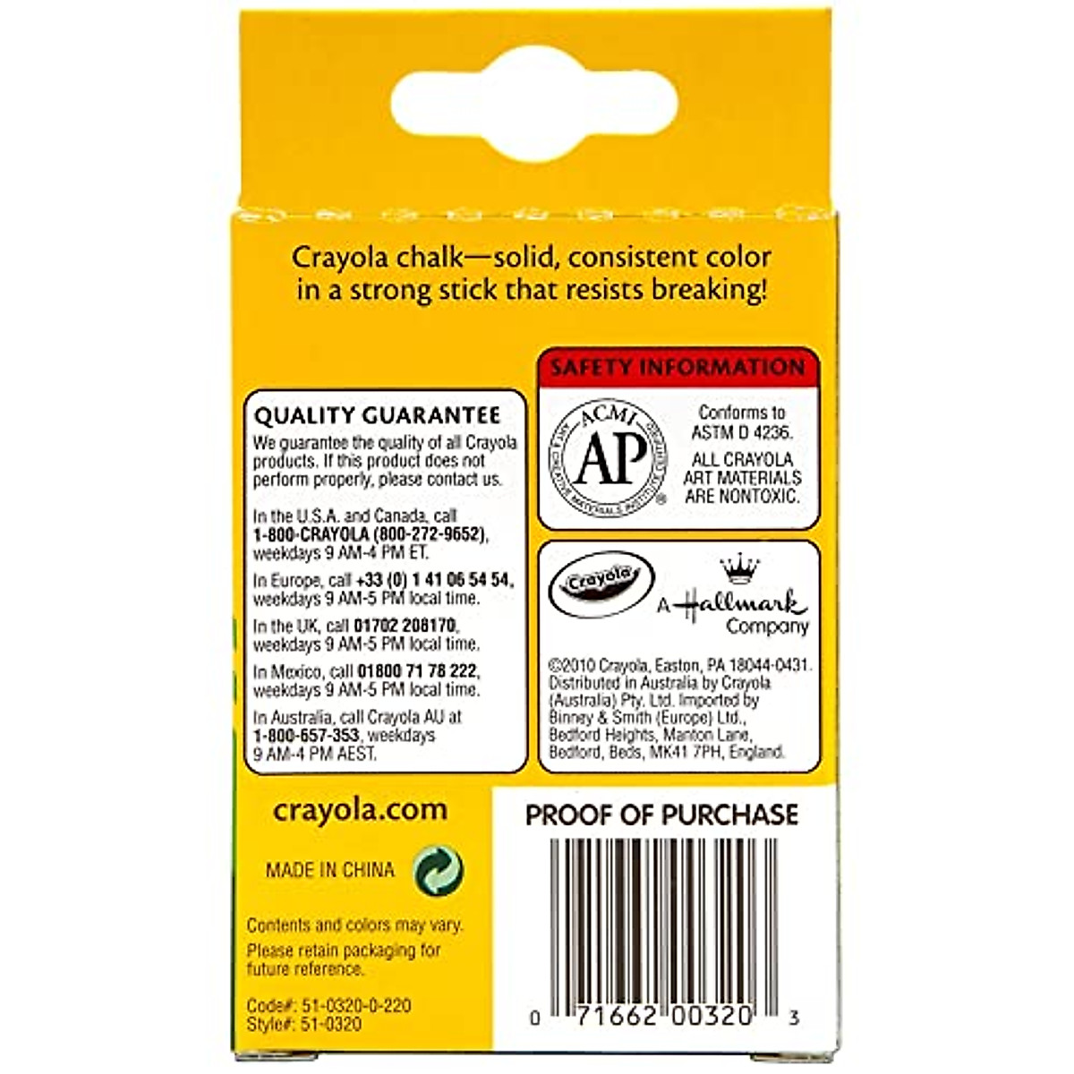 Crayola 51-0320 White Chalk 12 each