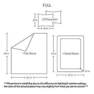 Swift Home Ultra-Soft Elegant 2-inch Ruffled Hem Design on Flat Sheet and Pillowcases, Wrinkle Resistant, Fade Resistant, Deep Pocket, Double Brushed 4-Piece Microfiber Sheet Set - Full, Rose Blush