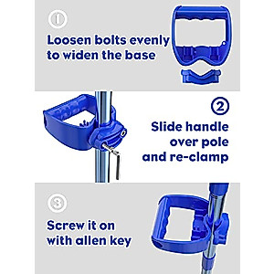Garden Shovel Handle Attachment, Labor Saving Tool Handle Grip for Back Saver, Work with Garden Shovels, Snow Shovels, Rakes, D Grip Ergonomic Handle Replacement, Blue