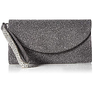 Jessica McClintock womens Vienna Sparkle & Shine Flap wristlet handbags, Pewter, One Size US