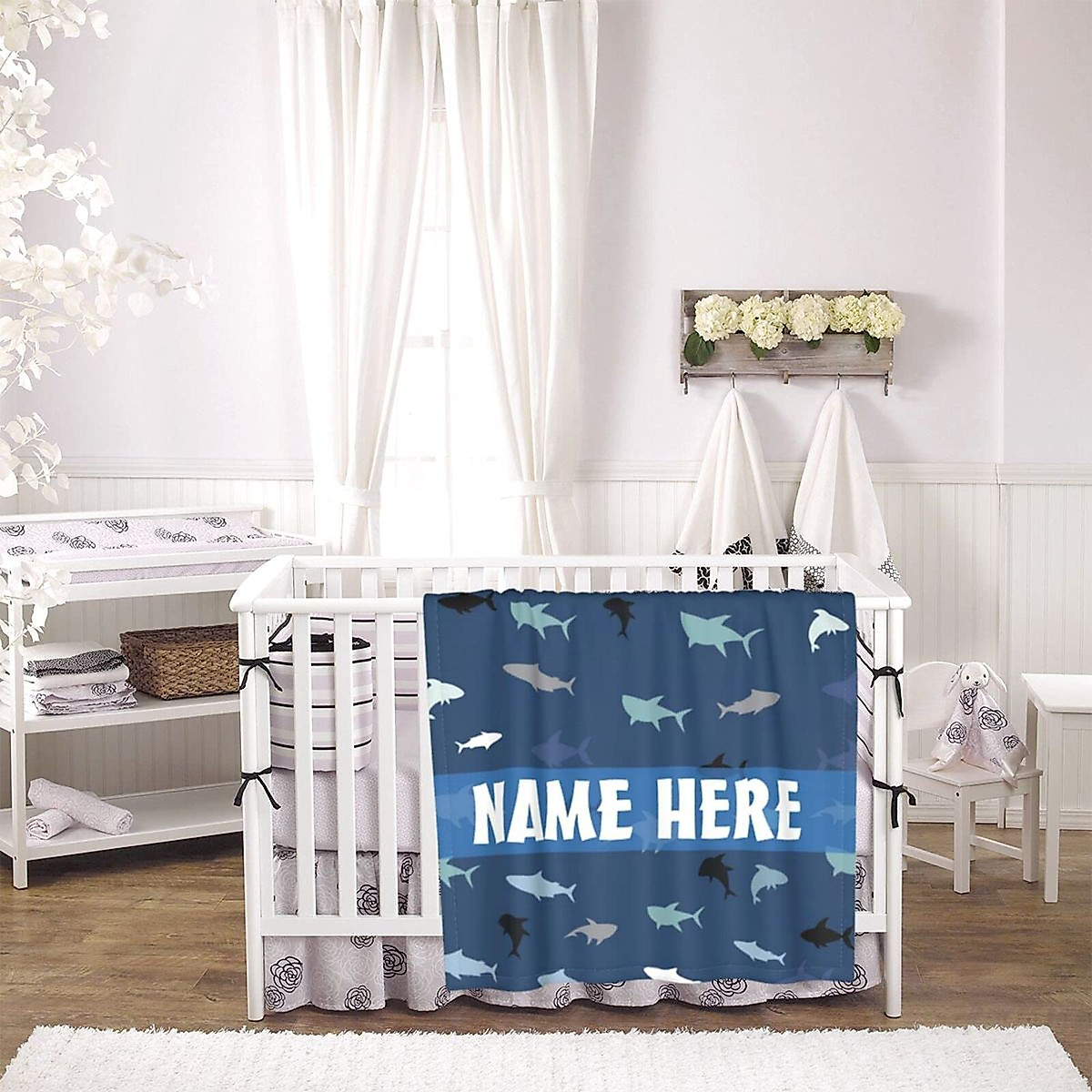 XJone Personalized Custom Baby Blankets with Name for Boys, Customized Name Blanket for Infants Newborns Kids