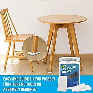 Furniture Levelers, 32 Pieces Jar, Clear Table Shim Premium Restaurant Leg Wedges, Home Improvement DIY Levelers - Rubber Type Texture, Firm, Non-Slip, Doors, Sofa and More