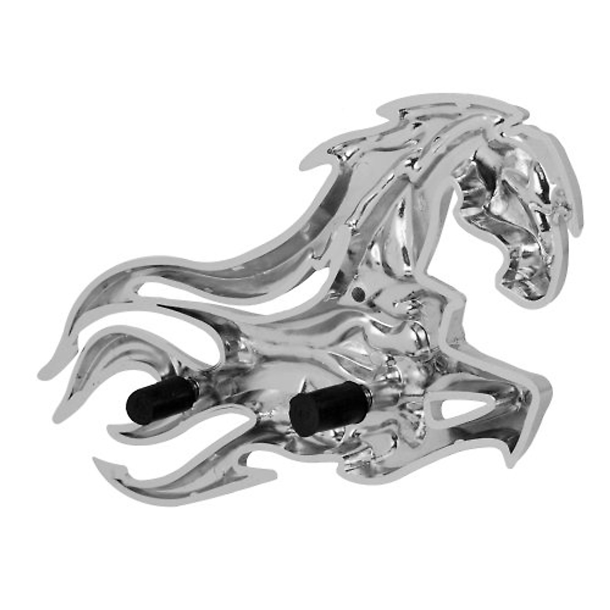 Grand General 90191 Chrome Plastic 'Flamed Horse' Mud Flap Cut-Out Accent