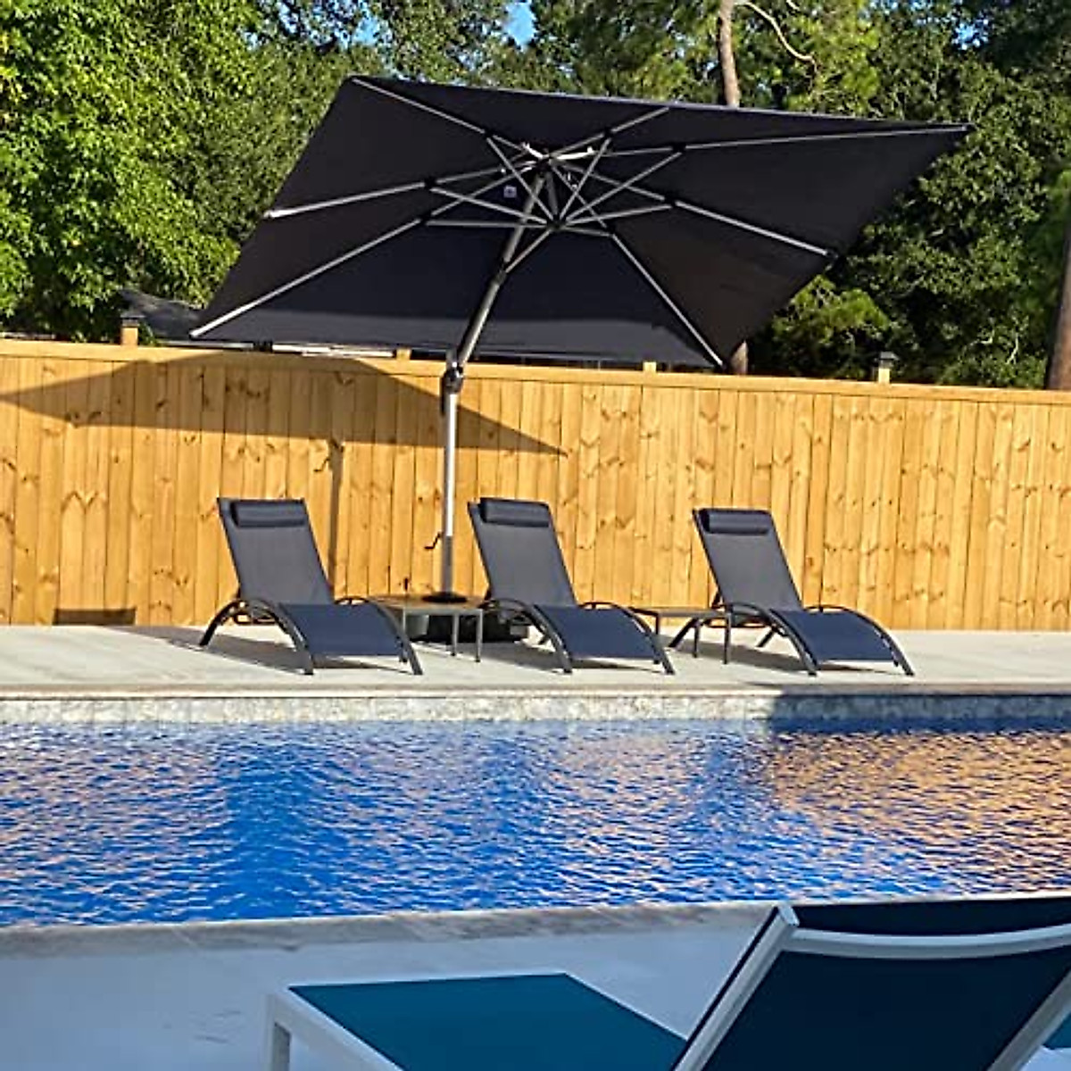 PURPLE LEAF 9' X 12' Patio Umbrella Outdoor Rectangle Umbrella Large Cantilever Umbrella Windproof Offset Umbrella Heavy Duty Sun Umbrella for Garden Deck Pool Patio, Grey