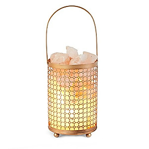 Urban Lifestyle Perforated Metal Salt Lamp, Gold