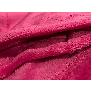 Home Must Haves Solid Hot Pink Affordable Fleece Super Soft Warm Cozy Plush Premium Sofa Couch Picnic Bed Queen Size 80" x 80"