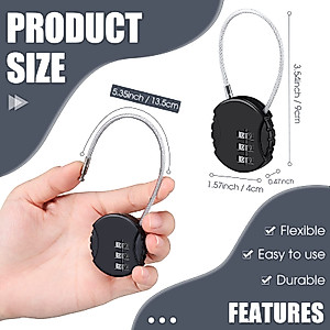 6 Pieces Cable Locks Combination Locks Cable Luggage Locks 3 Digit Thin Combo Padlock Waterproof Travel Padlock for Travel Gym Bike Backpack Cabinet 30 Inch, 5.31 Inch Wire Rope