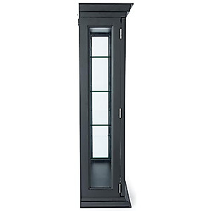 Displays2go 20" Countertop/Wall Mount Display Case, Adjustable Shelves, Locking - Black (DCC2033BK2)