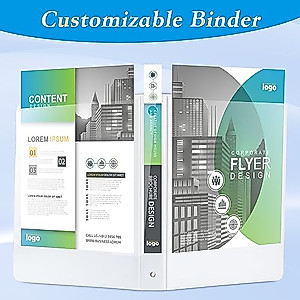 CIXILDTS 1-inch Round Ring Binder, Durable 3 Ring Binder Fit Letter Size Paper, Presentation View Binders, White, 6-Pack