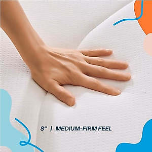 Linenspa 8 Inch Memory Foam and Spring Hybrid Mattress - Medium Firm Feel - Bed in a Box - Quality Comfort and Adaptive Support - Breathable - Cooling - Guest and Kids Bedroom - King Size