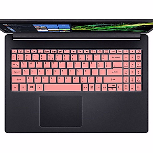 Keyboard Cover Skin for 15.6" Acer Aspire 3 A315-54 A315-55 A315-56 A315-57 A315-58, Acer Aspire 5 Slim 15.6 inch A515-45 A515-56 A515-46 A515-43 A515-54 A515-54G A515-55 A515-55T/55G, Pink