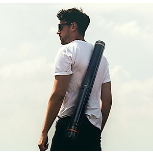 VViViD Extra Large Black Plastic Telescoping Transit Poster & Document Storage Tube w/Adjustable Nylon Carrying Strap (Medium (17.5" x 2.5"))