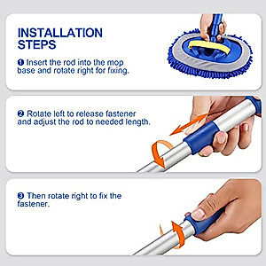 Conliwell 41" Microfiber Car Wash Brush with Long Handle Car Washing Mop Kit Mitt Sponge Car Cleaning Supplies Kit Duster RV Washing Car Brush Accessories, 1 Chenille Scratch-Free Replacement Head…