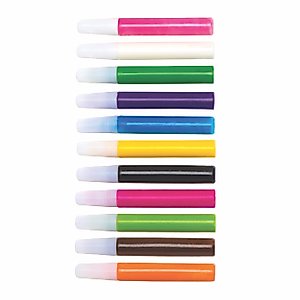 Baker Ross AT943 Suncatcher Paint Pens - Pack of 12, Rainbow Colors, Great for Window Decoration Art Activities for Kids