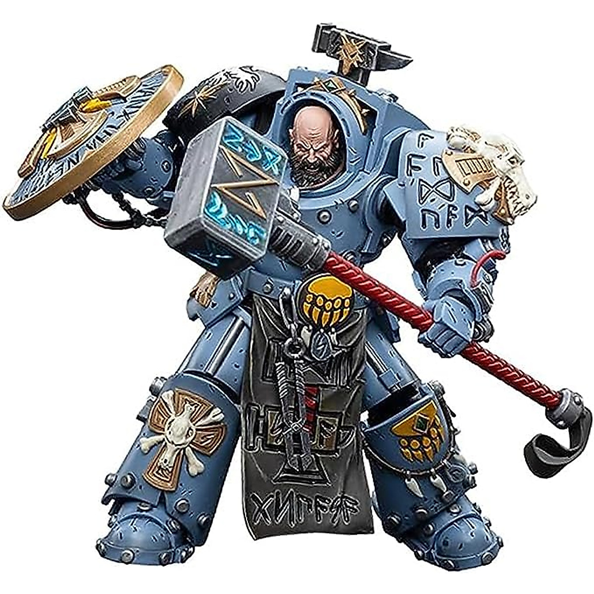 Pipigirl JoyToy 40K Genuine License 1:18 Soldier, Space Wolves Arjac Rockfist, 4inch Models Action Figures Kits (Arjac Rockfist), (JT6878)