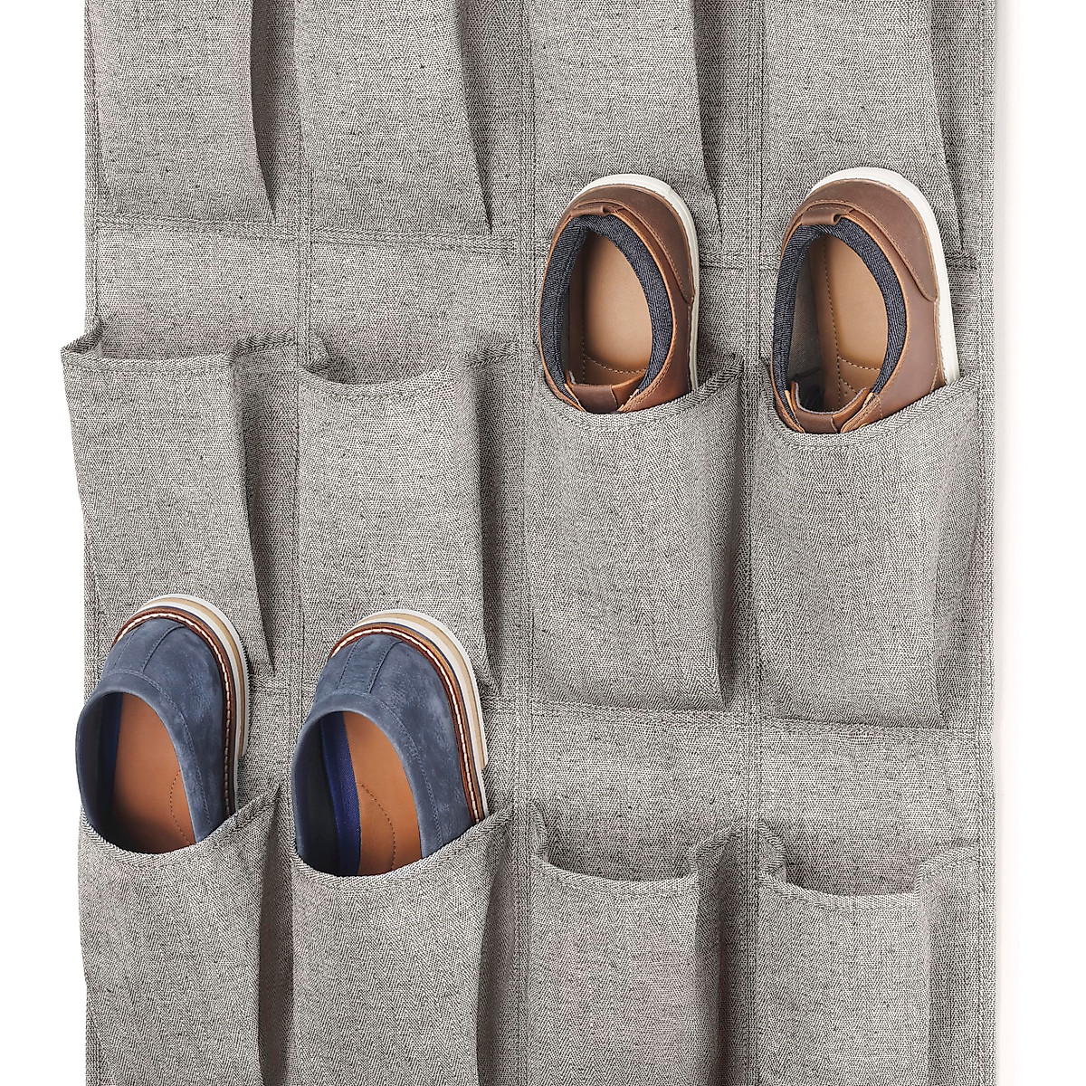 Whitmor Over The Door Shoe Organizer - 20 Section - Black Herringbone