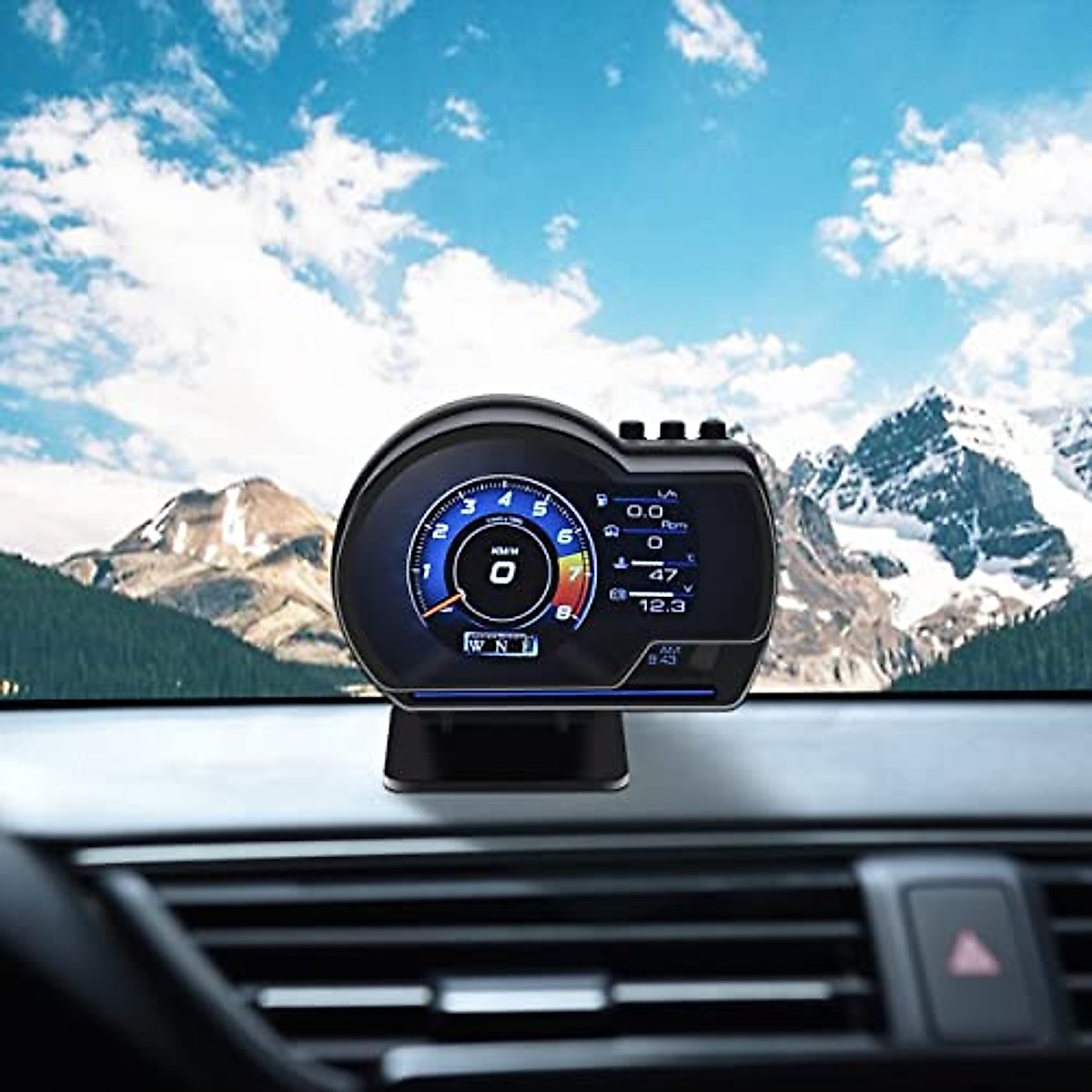 KAOLALI Car HUD Head Up Display, Car HUD Display for Digital OBD+GPS Dual System Smart Gauge Display MPH RPM Over Speeding Alarm for Most Cars After 2012
