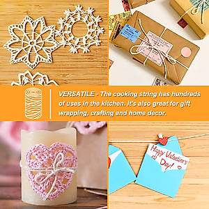 Tenn Well Cooking Twine, 3Ply 656Feet 1mm Food Safe Kitchen Cotton String Butchers Twine for Trussing Tying Poultry Roast Meat Making Sausage DIY Crafts