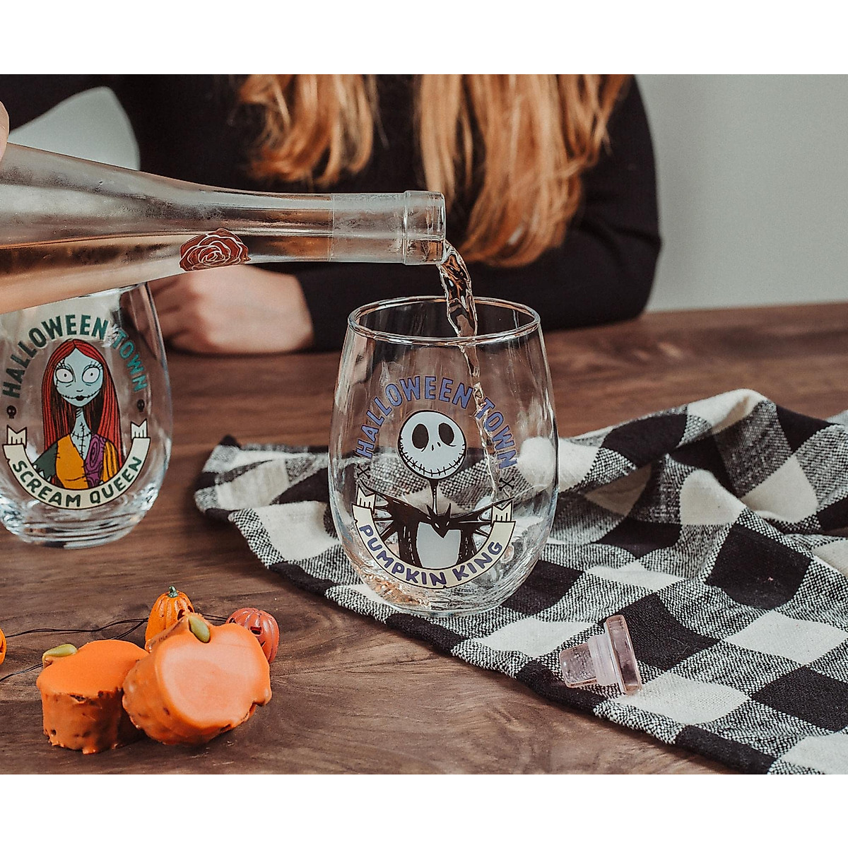 Disney The Nightmare Before Christmas 20-Ounce Stemless Wine Glasses | Set of 2