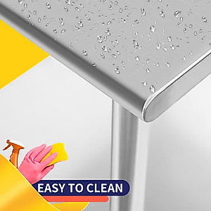 BIEAMA 24 x 30 Inches Stainless Steel Prep Work Table NSF with Backsplash and Adjustable Under Shelf, Commercial Worktable Restaurant, Home and Hotel