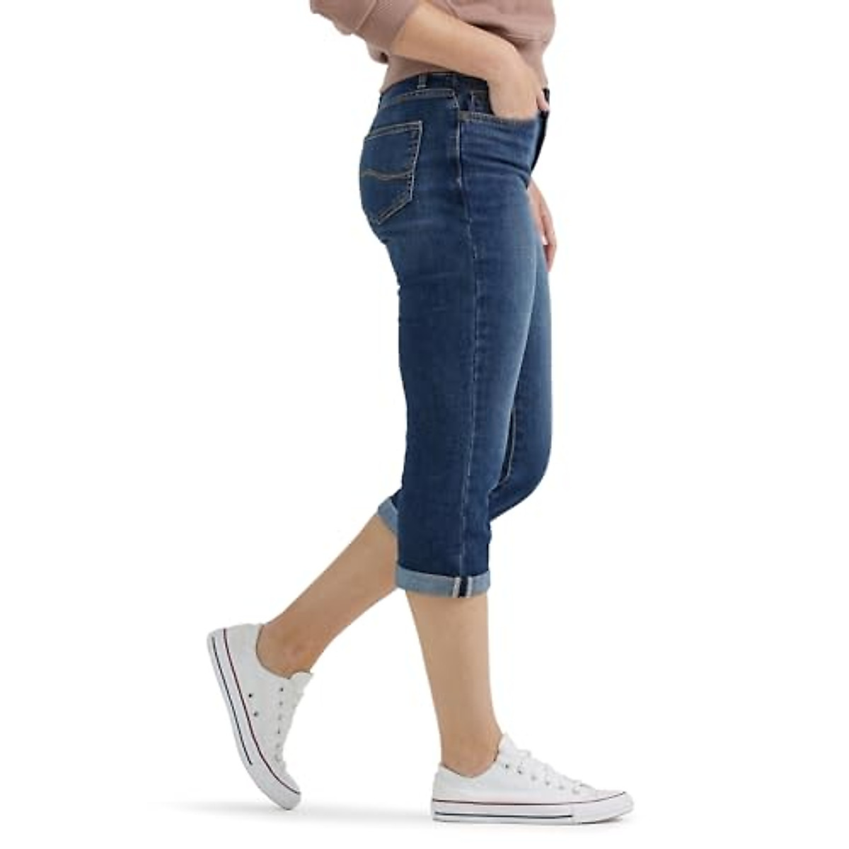 Lee womens Flex Motion Regular Fit 5 Pocket Capri Jeans, Bewitched, 18 US