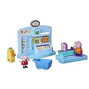 Peppa Pig Peppa’s Adventures Peppa’s Supermarket Playset Preschool Toy: Includes 2 Figures and 8 Themed Accessories; for Ages 3 and Up
