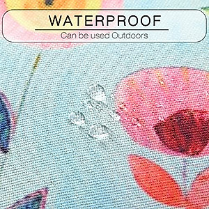 Artscope Set of 4 Decorative Throw Pillow Covers 18x18 Inches, Flowers Pattern Waterproof Cushion Covers, Perfect to Outdoor Patio Garden Living Room Sofa Farmhouse Decor