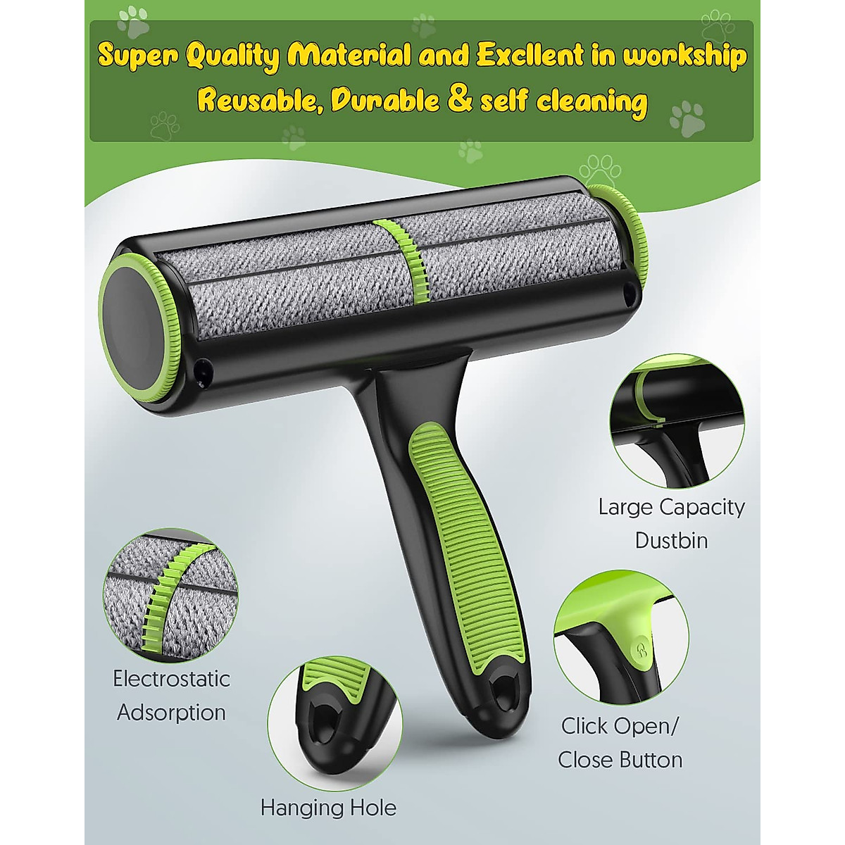 Neoflavie Pet Hair Remover Reusable Cat and Dog Hair Remover for Couch, Carpet - Upgraded Portable Lint Remover & Efficient Animal Fur Removal Tool.