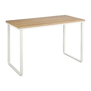 Safco Products Simple Design Table Desk with Sled Base, , Beech Top White Legs (1943BHWH)