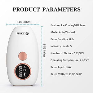 Laser Hair Removal Device for Women Permanent with Painless Ice Cooling Function IPL Hair Removal at-Home Upgraded to 999,999 Flashes for Face Armpits Legs Arms Bikini Line