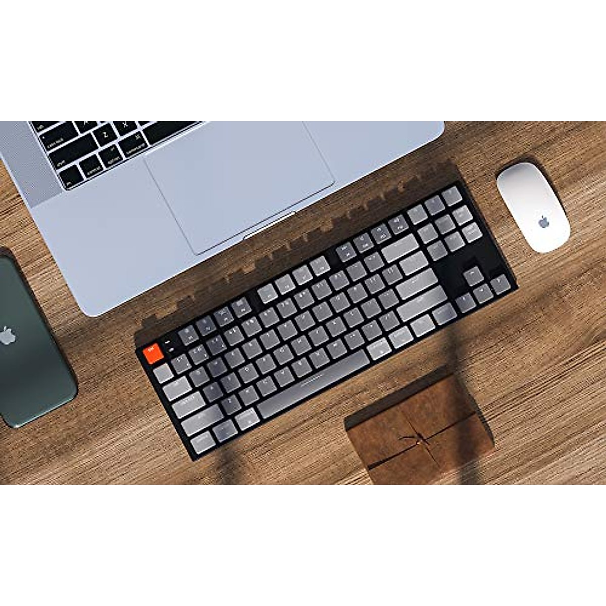 Keychron K13 87 Key Ultra-Slim Wireless Bluetooth/USB Wired TKL Tenkeyless Mechanical Gaming Keyboard, RGB LED Backlit Low Profile Blue Switches for Mac Windows, N-Key Rollover, Version 5