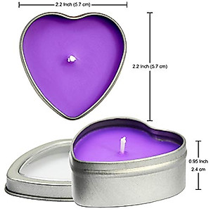 DEYBBY Scented Soywax Tea Light Candles, Big Size Heart Shaped Aromatherapy Candle - 6 Hours Burn Time, Silver Metal Travel Tin, for Spa, Home Décor, Wedding and Valentine's Day…