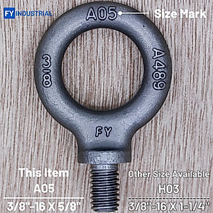 2 Pcs Lifting Shoulder Eye Bolts 3/8"-16 X 5/8"