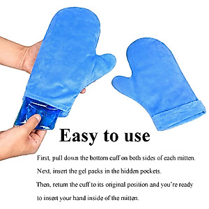 Hot and Cold Hand Therapy Gloves, Hand Ice Pack, Ice and Heat Therapy Pain Relieving Mittens | Microwavable and Freezable, Arthritis, Finger and Hand Injuries, and Carpal Tunnel Small, Medium