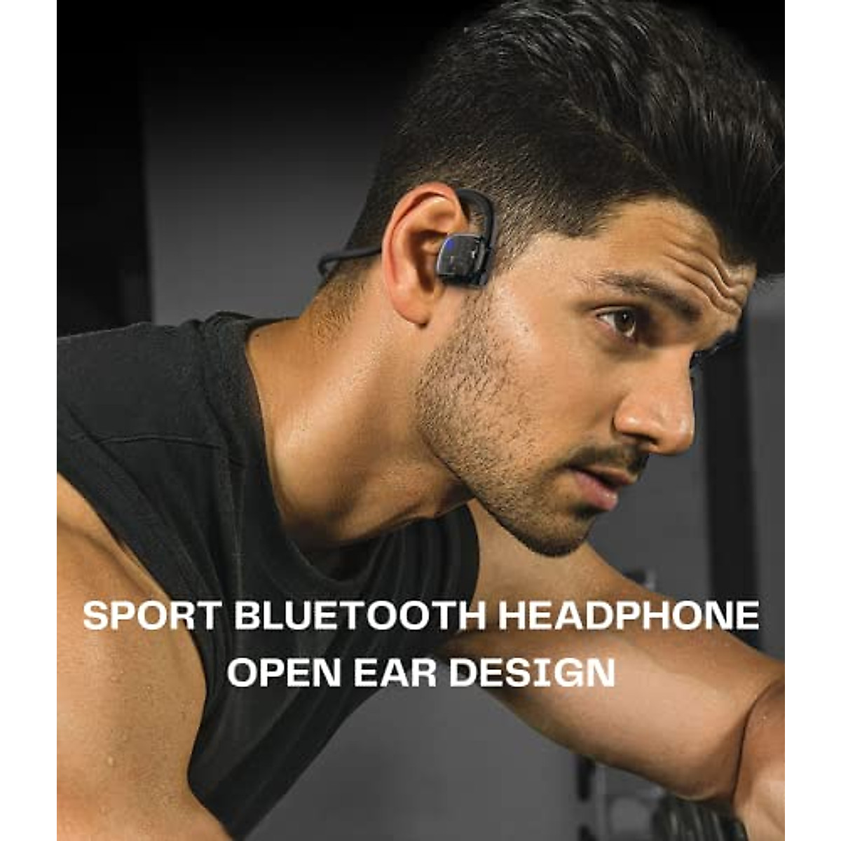 bingozones Bone Conduction Headphones Bluetooth Open Ear Headphones Wireless Bluetooth Bone Conducting Earbuds with Build in Mic Wireless Headset for Running, Cycling, Driving, Sports and Fitness