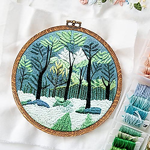 Pllieay 3 Pieces 6.9inch Embroidery Hoops Imitated Wood Embroidery Circle Round Display Frame Ring Cross Stitch Hoops for Art Craft Sewing and Hanging