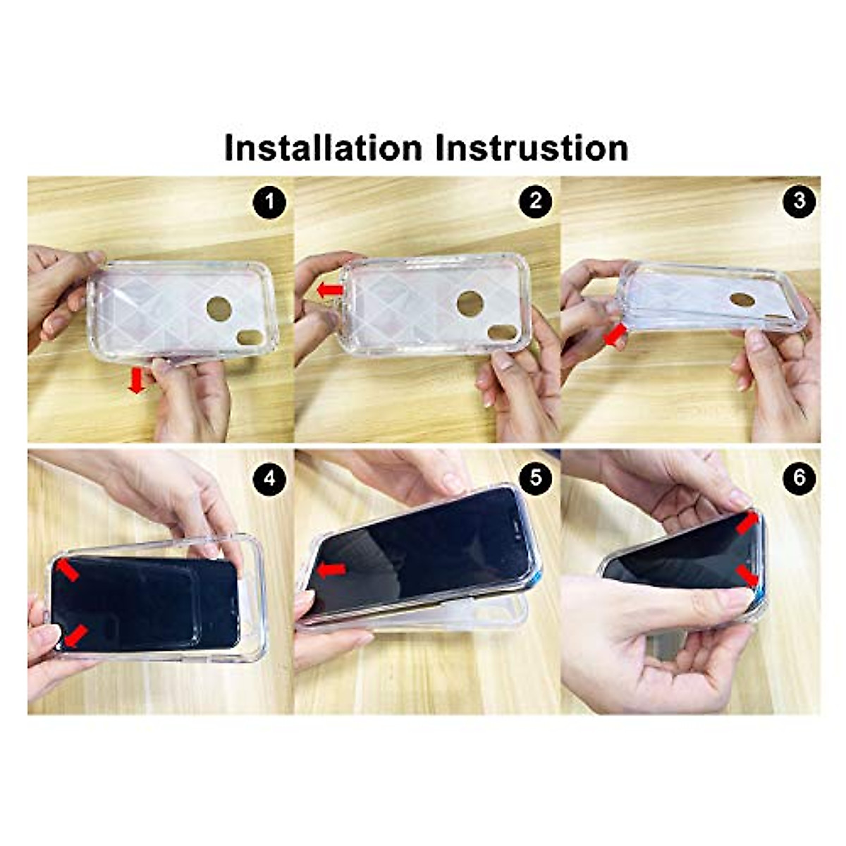 Misscase iPhone 8 Plus Case,iPhone 7 Plus Clear Case,[Tempered Glass Screen Protector] Full Body Protective Shockproof Hard Plastic & Soft TPU Case for iPhone 8/7/6 Plus (5.5 inch) Clear