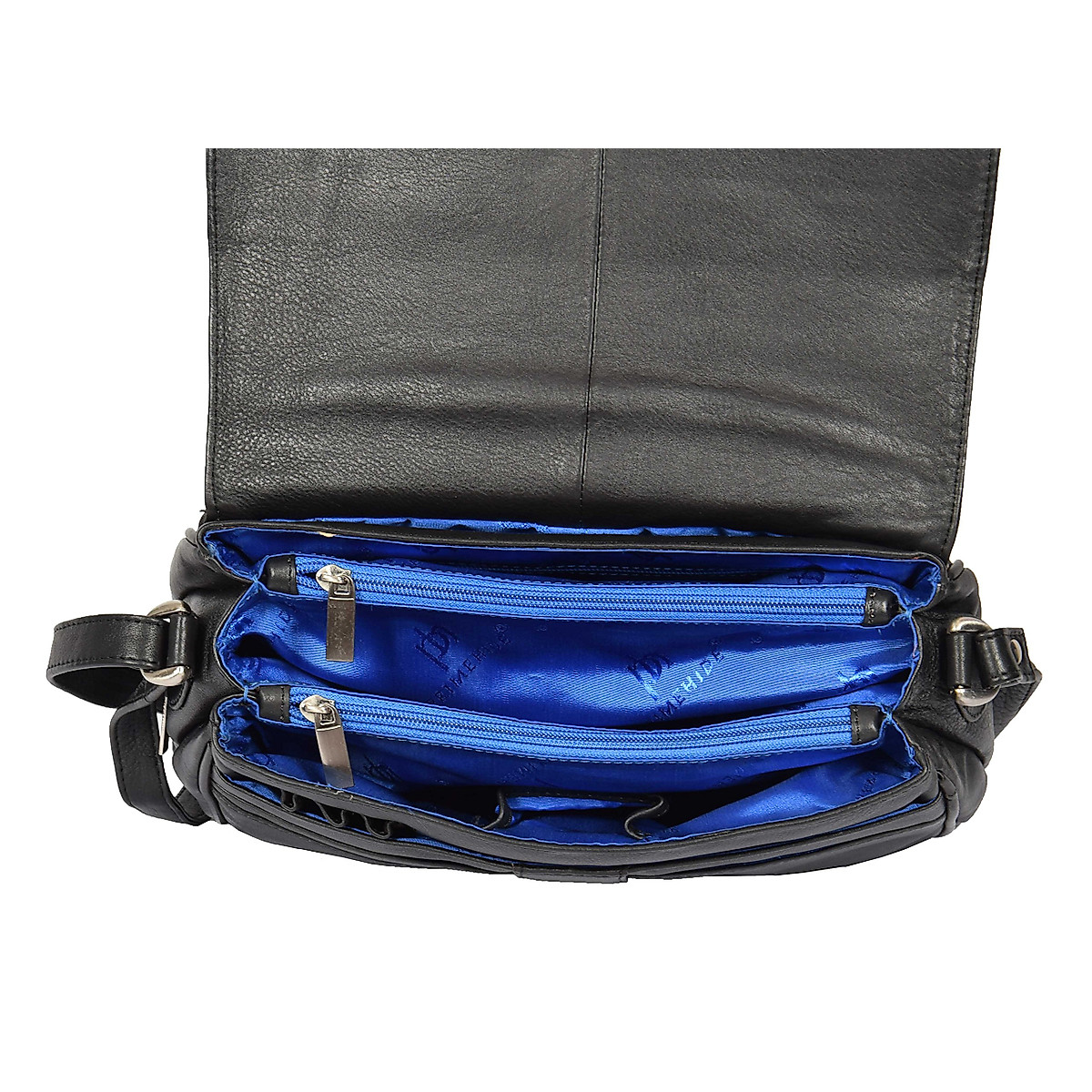 Black Leather Shoulder Bag Womens Classic Flap Over Messenger Casual Handbag Ada