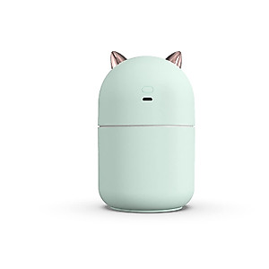 Portable Small Humidifier, 300ml Mini Cool Mist Humidifier with Night Light, USB Personal Humidifier Auto Shut-Off, Ultra-Quiet, 2 Spray Modes, Suitable for Home Office Travel(green)